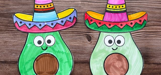 Cinco de Mayo Avocado Craft (Free Template) - This Tiny Blue House