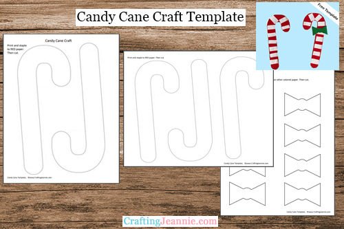 Candy Cane Craft (Free Printable Template) - Crafting Jeannie