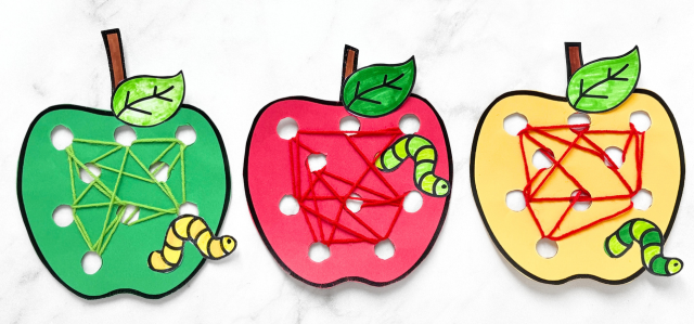 Apple Lacing Craft - This Tiny Blue House