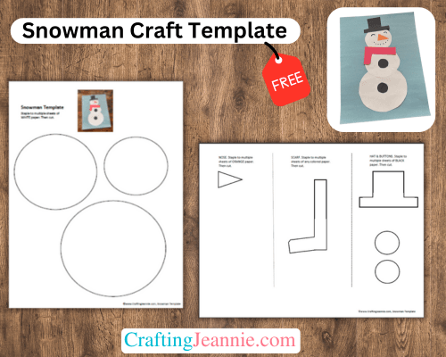 Snowman Craft (Free Template) - Crafting Jeannie