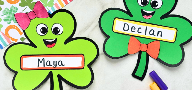 Shamrock Name Craft - This Tiny Blue House