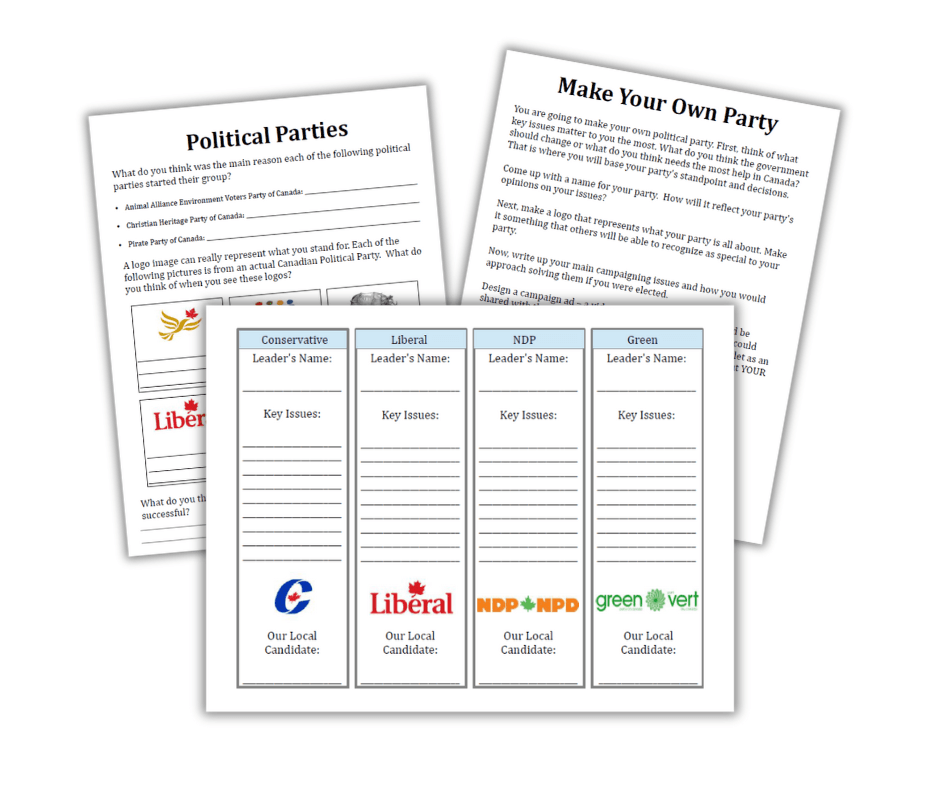 Canadian Federal Elections Worksheet Pack {Printable}