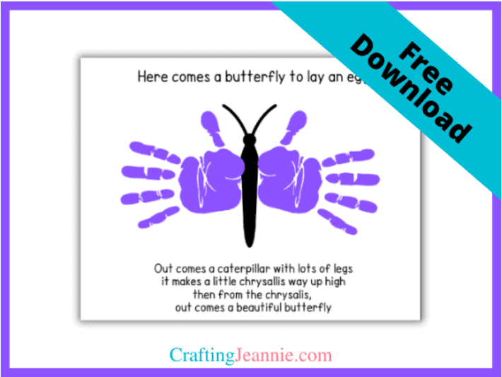 Butterfly Handprint (Free Craft Printable) | Crating Jeannie