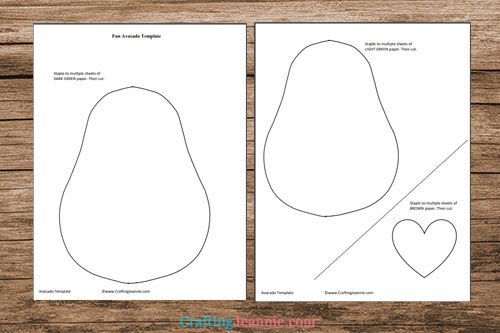 Cute Avocado Craft (Free Template) - Crafting Jeannie