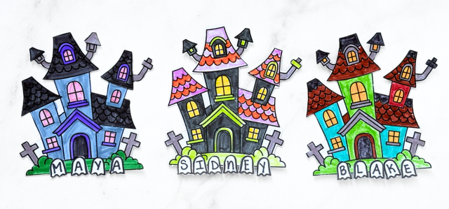 Haunted House Name Craft - This Tiny Blue House