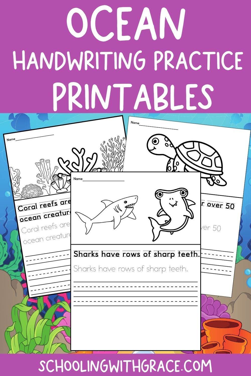 Ocean Handwriting Printables