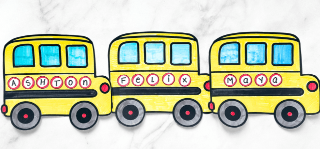 School Bus Name Craft - This Tiny Blue House