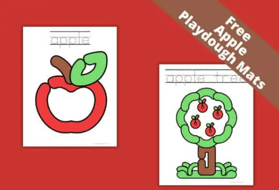 Apple Playdough Mats - Free PDF - Crafting Jeannie
