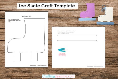 Ice Skate Craft (Free Template) - Crafting Jeannie