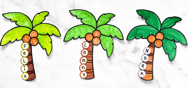 Palm Tree Name Craft - This Tiny Blue House