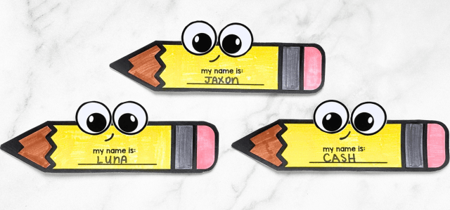 Easy pencil Name Craft - This Tiny Blue House