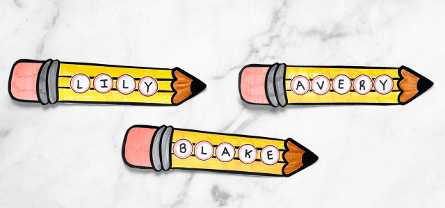 Pencil Name Craft - This Tiny Blue House