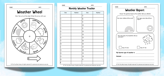 Weather Wheel Craft (Free Printable Activity Pack) - This Tiny Blue House