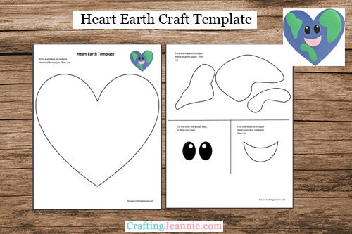Earth Heart Craft (Free Printable) - Crafting Jeannie