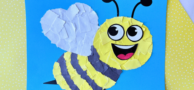 Torn Paper Bumblebee Craft - This Tiny Blue House