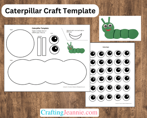Caterpillar Craft (Free Template) - Crafting Jeannie
