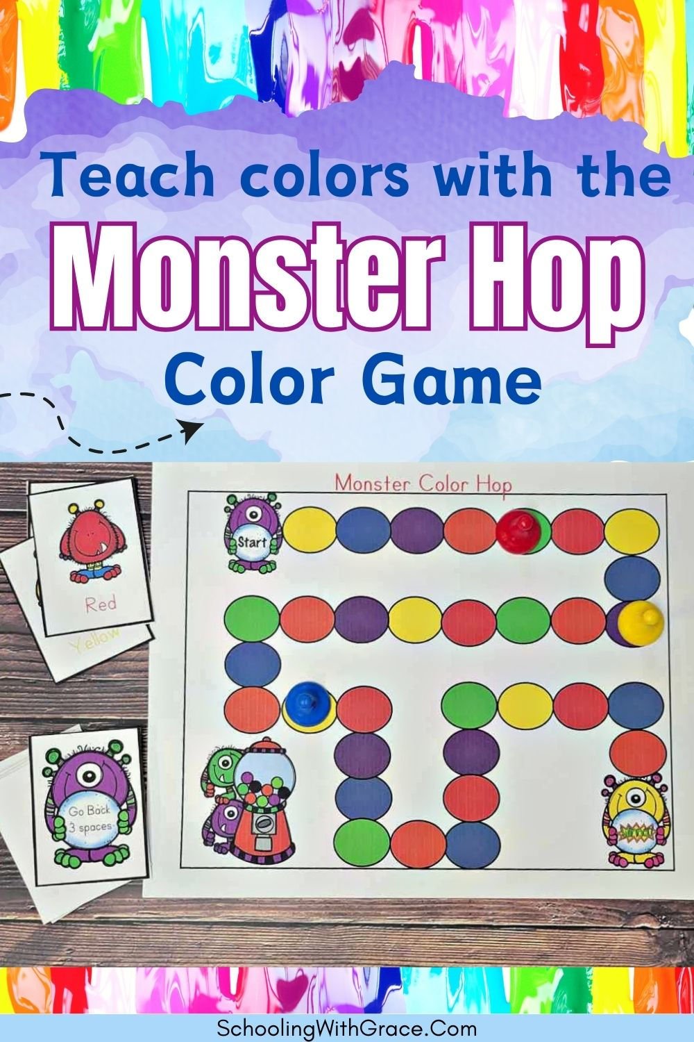 Monster Hop a Color Game for Preschoolers