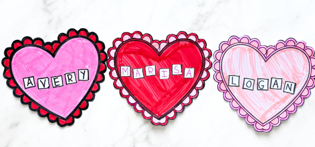 Heart Name Craft (Free Printable Template) - This Tiny Blue House