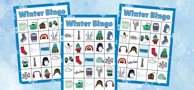 Winter Bingo Game For Kids (16 Cards) - This Tiny Blue House