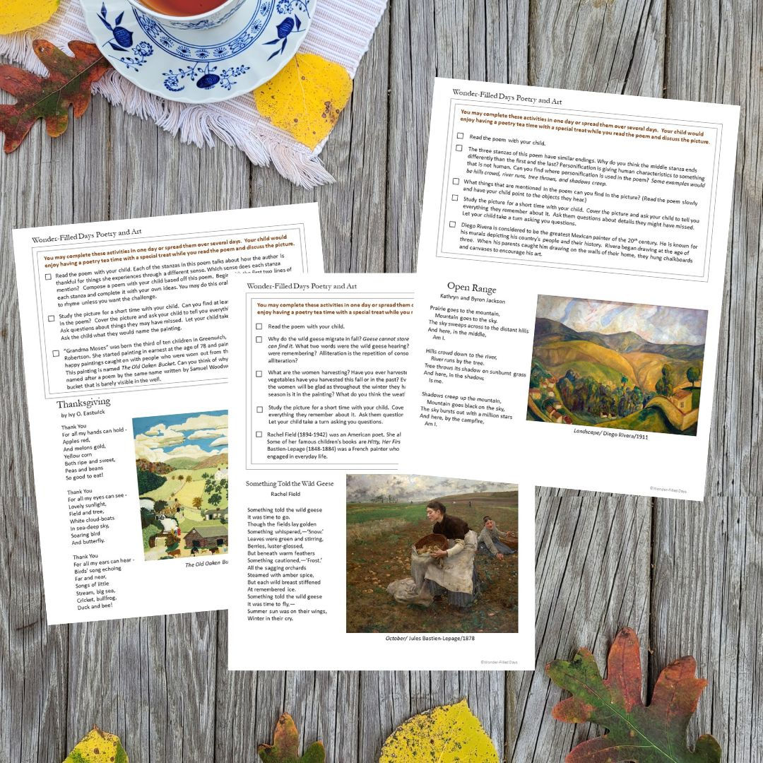 Charlotte Mason Picture Study & FREE Printables - Wonder-Filled Days