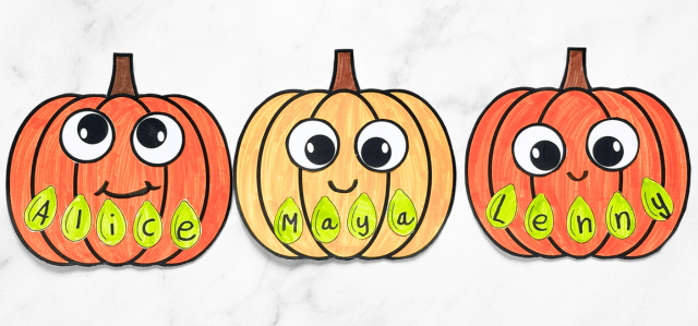 Pumpkin Name Craft - This Tiny Blue House