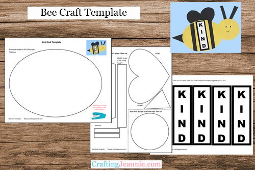 Bee Craft - Kindness Craft (Free Template) - Crafting Jeannie