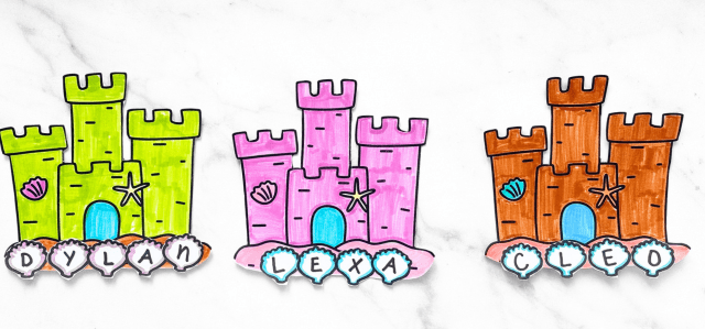 Sandcastle Name Craft - This Tiny Blue House