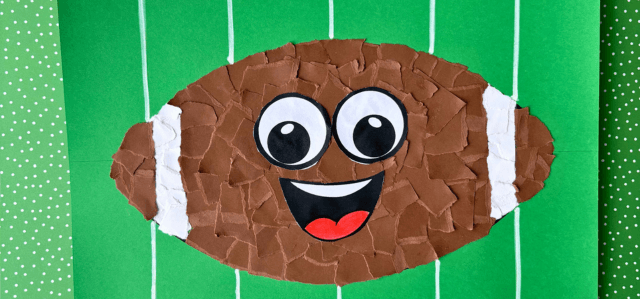 Torn Paper Football Craft - This Tiny Blue House