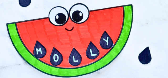 Watermelon Name Craft - This Tiny Blue House