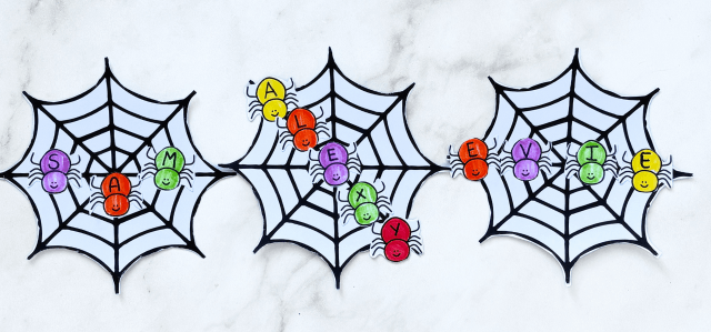 Spider Web Name Craft - This Tiny Blue House