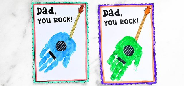 Dad You Rock Card for Father's Day - This Tiny Blue House