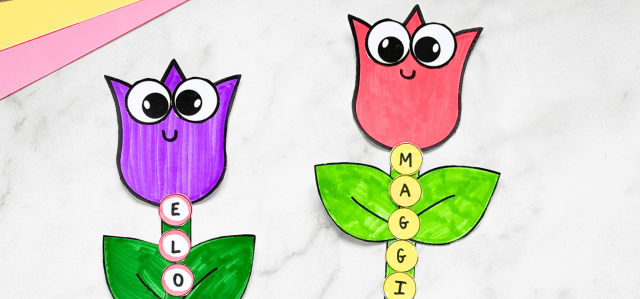 Tulip Name Craft - This Tiny Blue House