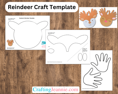 Handprint Reindeer Craft (Free Template) - Crafting Jeannie