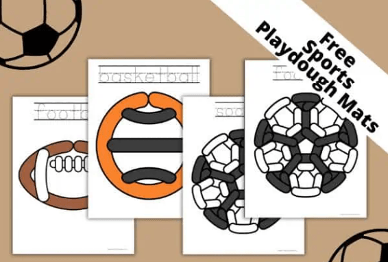 Sports Playdough Mats - Free PDF - Crafting Jeannie