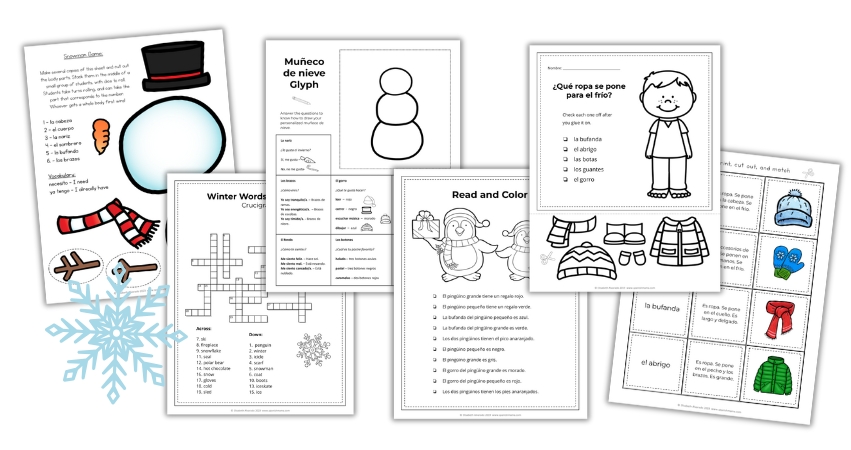 Fun Winter Lessons in Spanish for Kids (With Free Printables!)