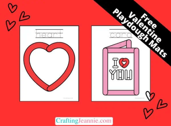 Valentine Playdough Mats - Free PDF - Crafting Jeannie