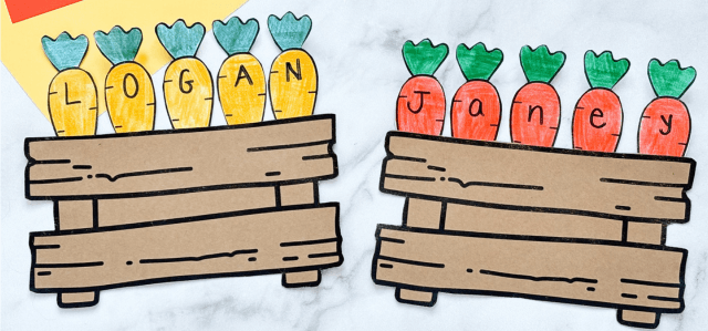 Carrot Name Craft - This Tiny Blue House