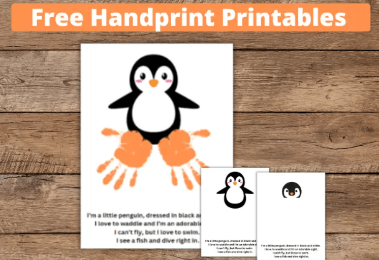 Penguin Handprint Craft (Free Craft Printable) | Crating Jeannie