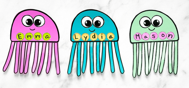 Jellyfish Name Craft - This Tiny Blue House