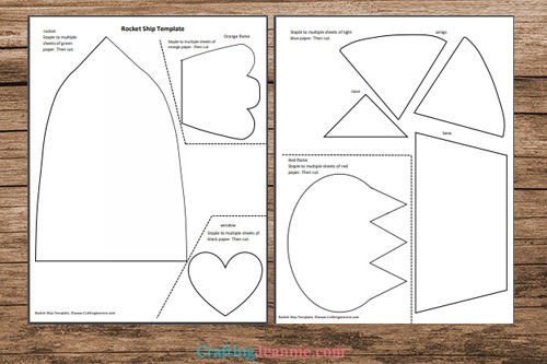 Valentine Rocket Ship Craft (with Template) - Crafting Jeannie