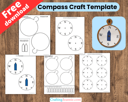 Compass Craft (Free Template) - Crafting Jeannie