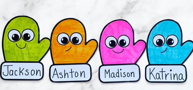 Mitten Name Craft (Free Printable Template) - This Tiny Blue House