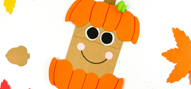 Paper Bag Pumpkin Craft - This Tiny Blue House
