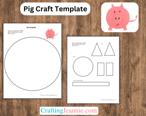 Pig Craft (Free Template) - Crafting Jeannie