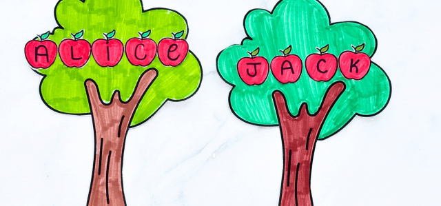 Apple Tree Name Craft - This Tiny Blue House