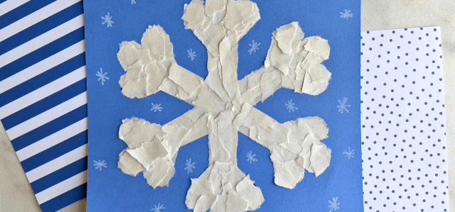 Torn Paper Snowflake Craft - This Tiny Blue House
