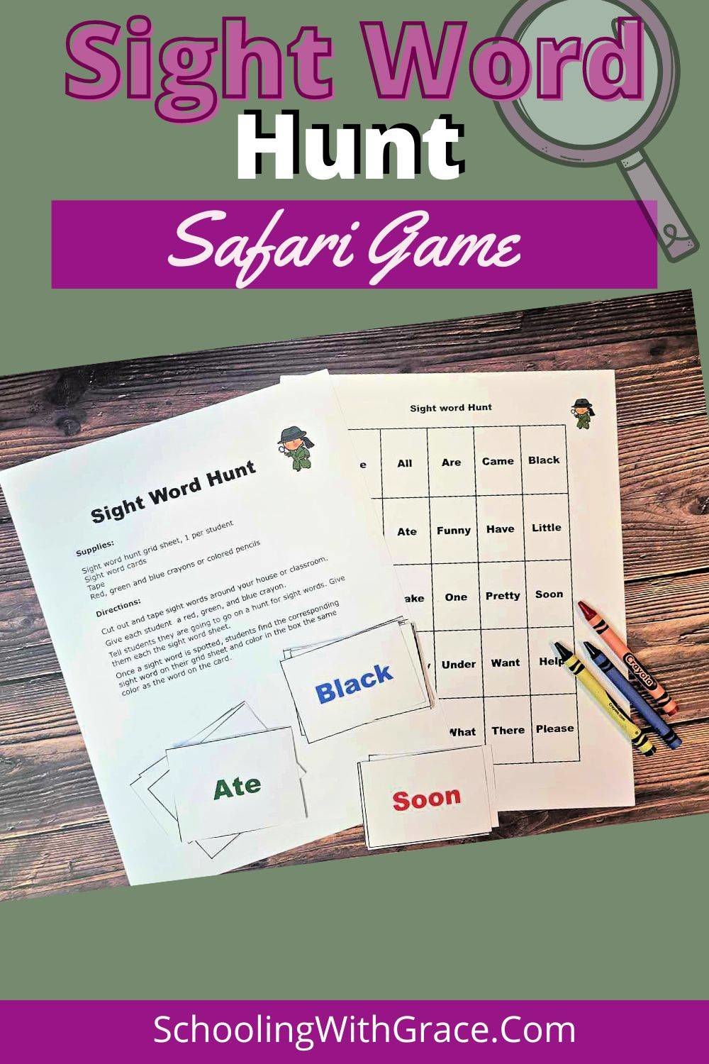 Sight Word Hunt Game