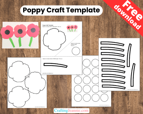 Poppy Craft (Free Template) - Crafting Jeannie