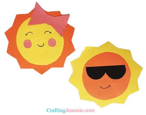 Paper Sun Craft (Free Template) - Crafting Jeannie