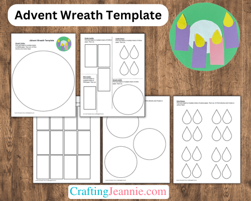 Advent Wreath Craft (Free Template) - Crafting Jeannie